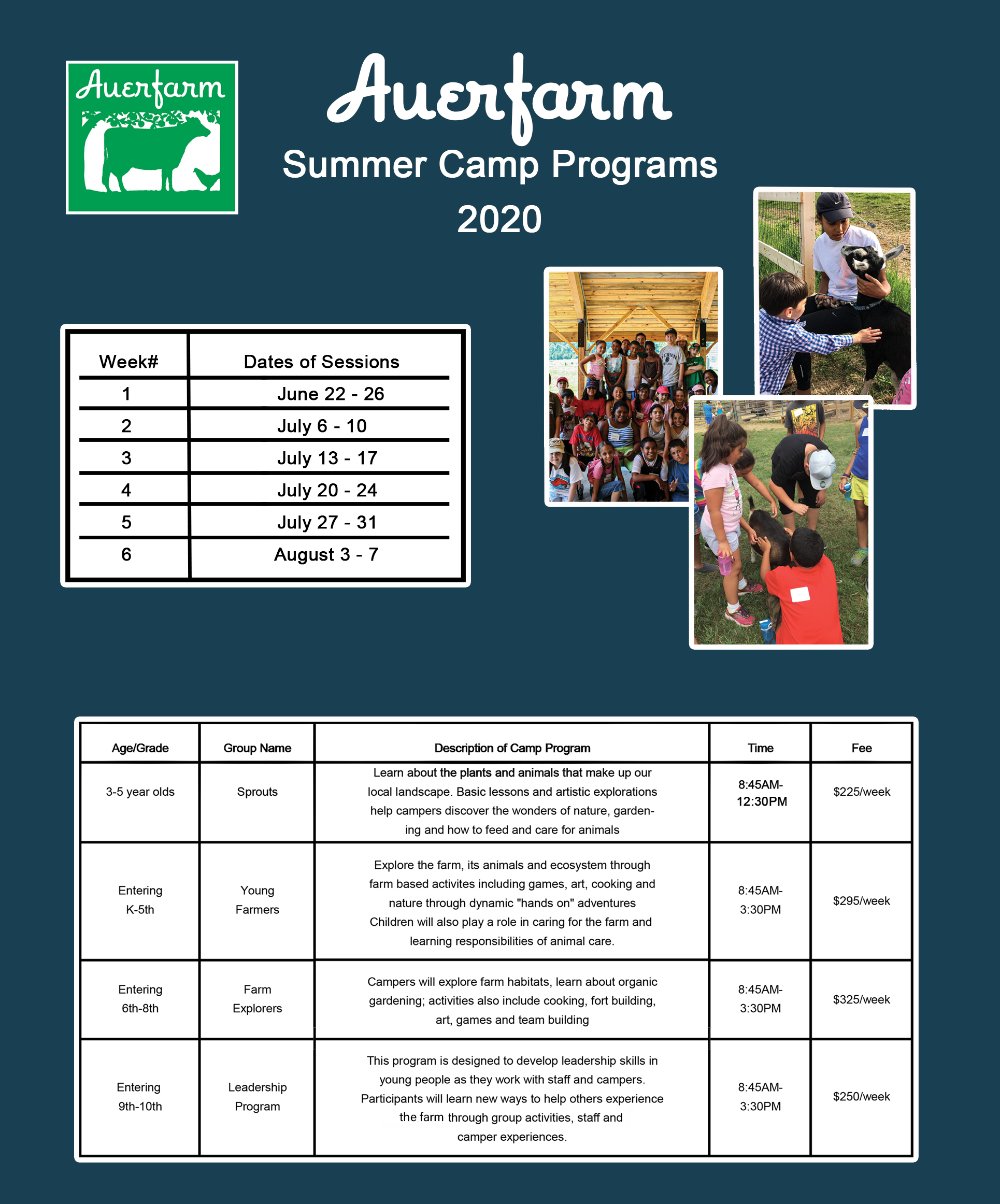 2020 Summer Camp Program Flyer2 – Auerfarm